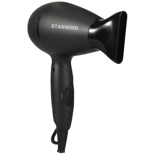 Фен StarWind SHD 7067, дорожный, 1400Вт, графит и черный
