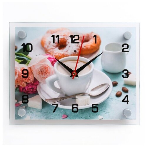 Часы-картина настенные, серия: Кухня, "Идеальный завтрак", плавный ход, 20 х 26 см