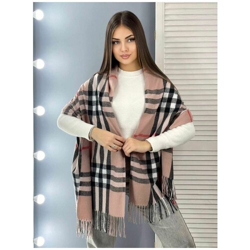 Палантин Cashmere,180х70 см, розовый, бежевый