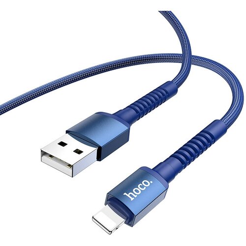 Кабель USB - 8 pin HOCO X71 Especial, 1.0м, круглый, 3,0А, нейлон, цвет: синий