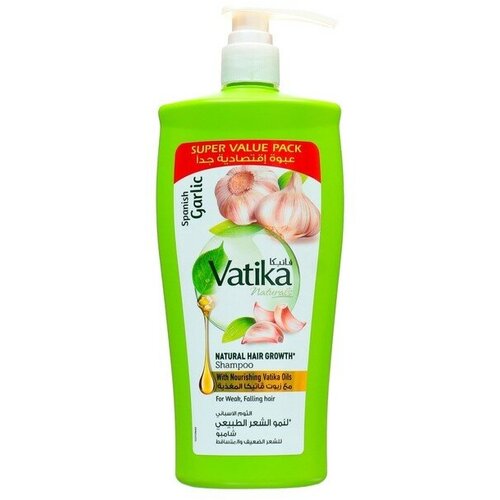 Шампунь для волос Dabur VATIKA GARLIC - Для ломких и выпадающих волос с дозатором, 600 мл