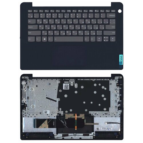 Верхняя панель с клавиатурой (топ-панель, топкейс) 5CB1B97637 для ноутбука Lenovo IdeaPad 3-14ITL6, синяя