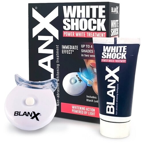 BlanX Набор для отбеливания White Shock Power White Treatment + LED Bite, 50 мл, мята