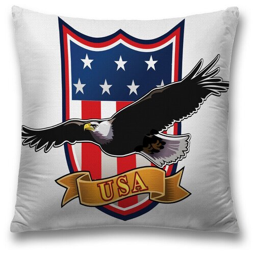 Наволочка декоративная на молнии, чехол на подушку JoyArty "Американский герб" 45х45 см