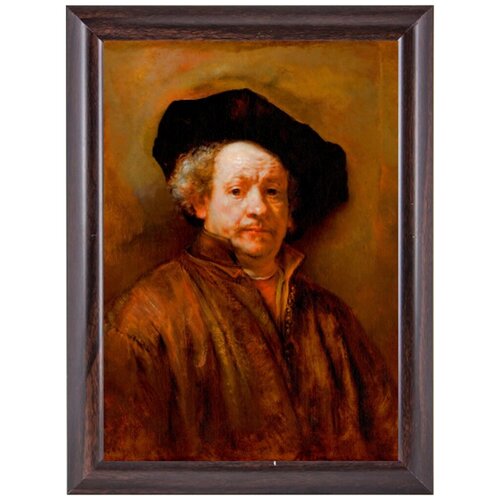 Портрет художника Харменс ван Рейн Рембрандта, в рамке, печать на фотобумаге 30х40 см.