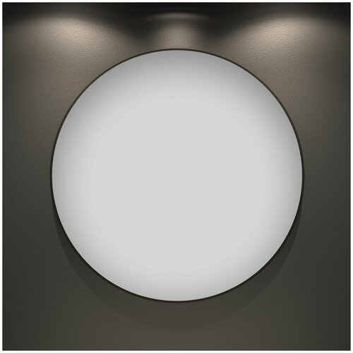 Настенное зеркало в ванную Wellsee 7 Rays' Spectrum 172200090 : влагостойкое большое зеркало 100 см с черным матовым контуром