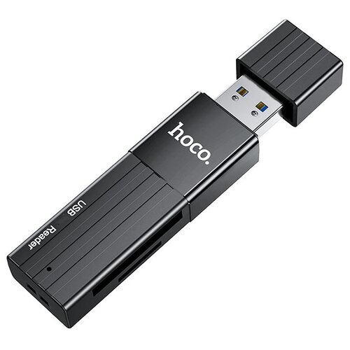 Картридер HOCO HB20 USB переходник USB 2.0, для SD и Micro SD, черный