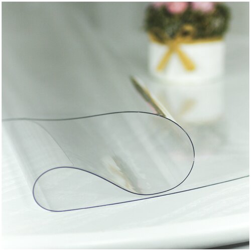 Гибкое/мягкое стекло круг Vello d'oro, 103x103 см, толщина 0.5 мм, скатерть ПВХ прозрачная декоративная на круглый стол