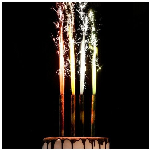 Набор тортовых свечей фонтанов "Неон", 17,5 см, 4 шт, цветное пламя