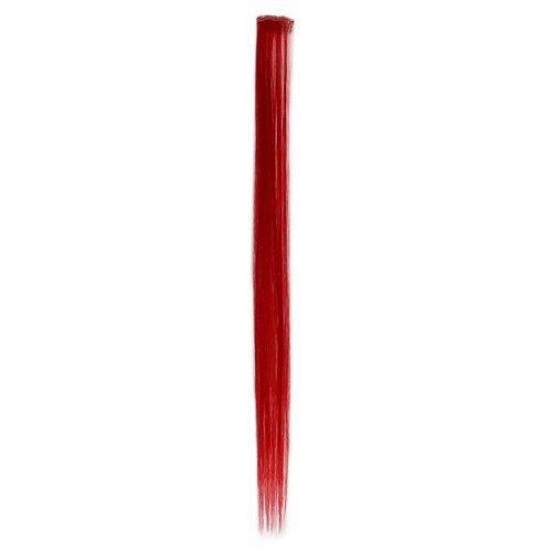 Локон накладной, прямой волос, на заколке, 50 см, 5 гр, цвет красный