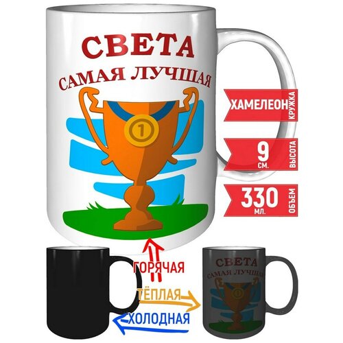 Кружка Света самая лучшая - хамелеон, с изменением цвета.