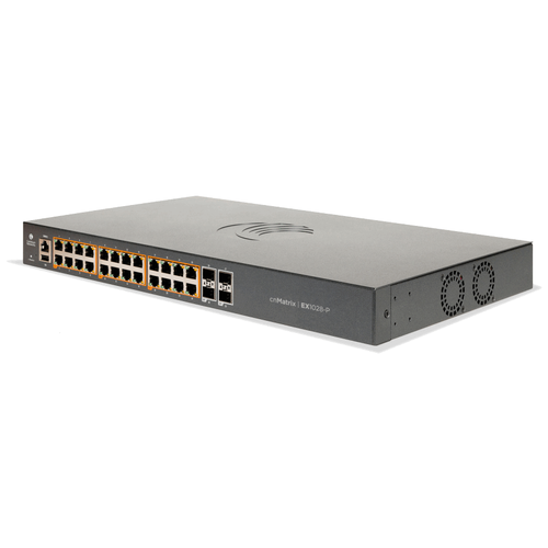 Коммутатор Cambium cnMatrix EX1028-P, Intelligent Ethernet PoE+ Switch, 24 1Gbps and 4 1Gbps SFP fiber ports