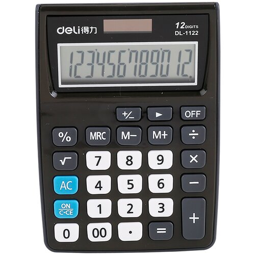 Калькулятор настольный DELI E1122/GREY серый 12-разр.