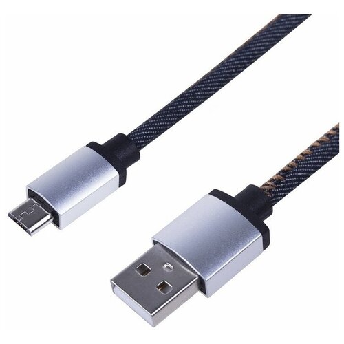 Rexant USB кабель microUSB, шнур в джинсовой оплетке , 10 шт.