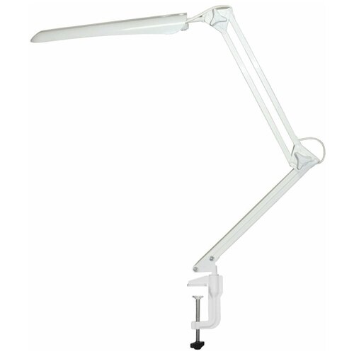 Настольная лампа светильник Гермес на струбцине, светодиодная, 8 Вт, белый