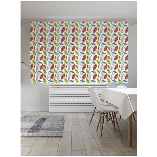 Фотошторы для кухни и спальни JoyArty "Творческий осенний лист", 2 полотна со шторной лентой шириной по 145 см, высота 180 см
