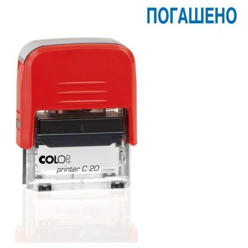 Оснастка для штампа Colop, 38 х 14 мм, автоматическая, пластиковая, прозрачная, красная