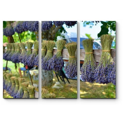 Модульная картина Букеты из лавандовых цветов, Прованс80x57