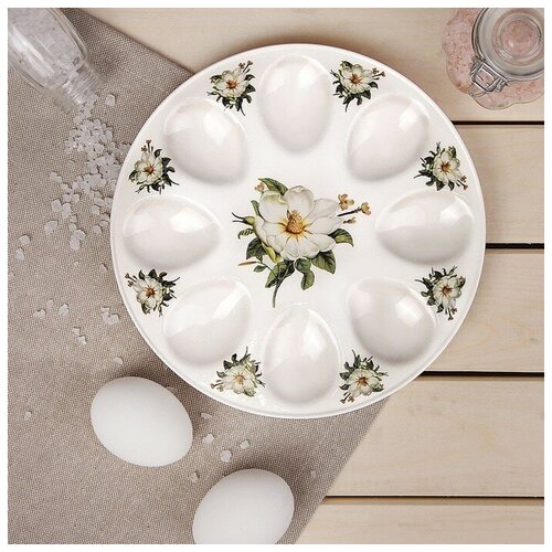 Доляна Подставка для яиц Доляна «Цветы шиповника», d=20 см