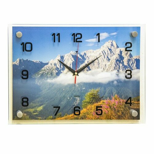 Часы настенные, серия: Природа, "Горы", 25 х 35 см