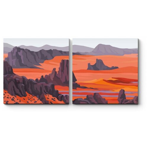 Модульная картина Огненная пустыня 110x55