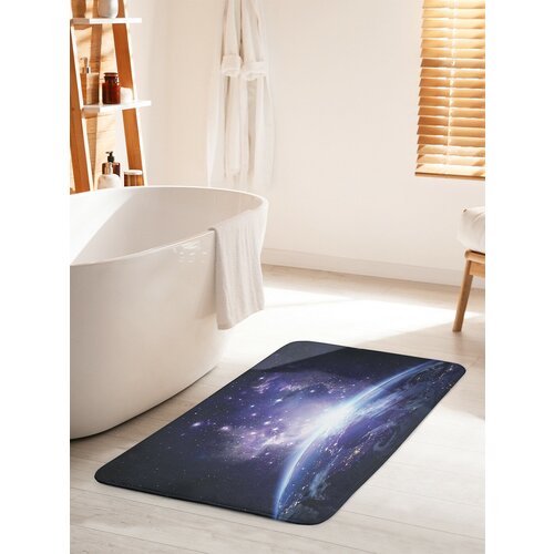 Коврик для ванной комнаты и туалета противоскользящий JoyArty "Космический рассвет" 60х100 см