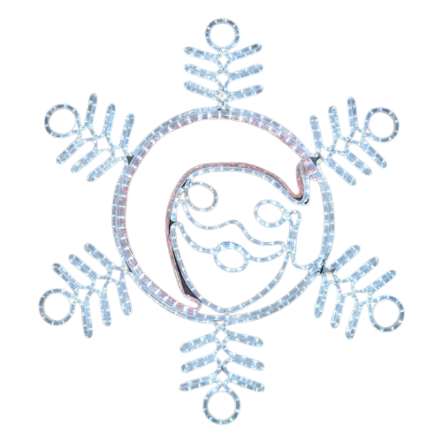 Фигура NEON-NIGHT «Снежинка с Дедом Морозом» размер 107х95см, 14м дюралайт