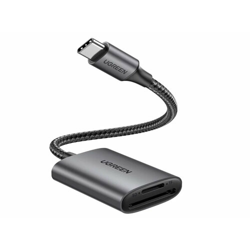 Карт-ридер Ugreen CM401 USB-C to SD/TF Grey 80888