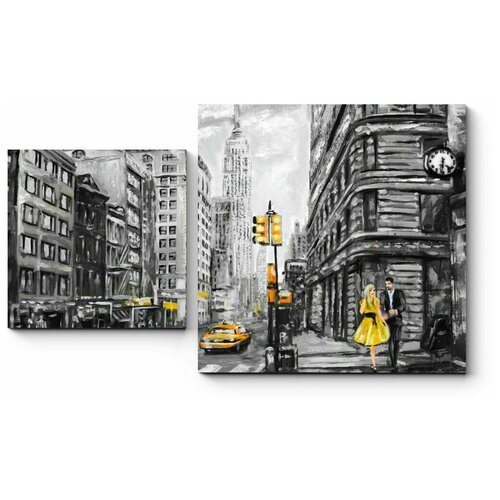 Модульная картина Пасмурный день в Нью-Йорке 150x90