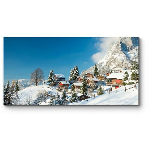 Модульная картина Зимняя Швейцария 90x45