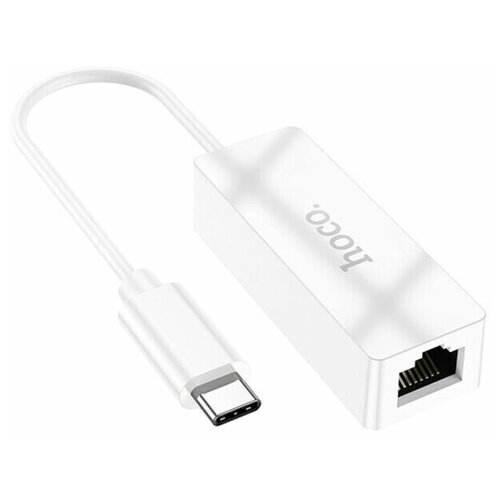 Адаптер-переходник Hoco UA22 (Type-C to ethernet adapter 100 Mbps) белый