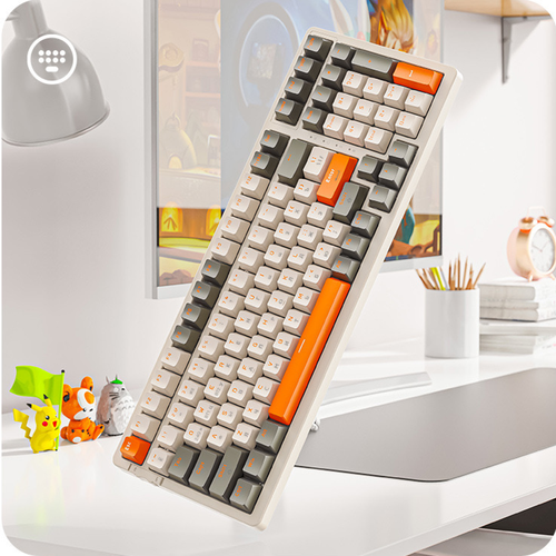 Клавиатура беспроводная механическая Wolf K96 Hot Swap Bluetooth+2.4G русская английская игровая для компьютера ноутбука планшета Keyboard wireless