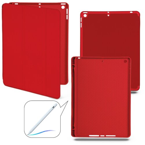 Чехол-книжка iPd 10.2 (2019/2020/2021) Smart case (Pencil) Red №3