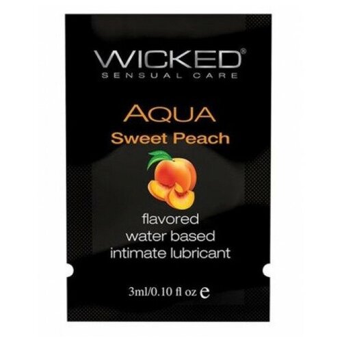 Wicked Лубрикант с ароматом спелого персика WICKED AQUA Sweet Peach - 3 мл.