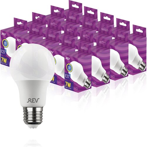 Упаковка светодиодных ламп 20 шт REV 32264 1, 2700К, Е27, A60, 7Вт