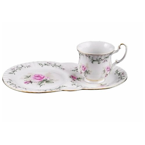 Чайный набор для завтрака 250 мл на 1 персону 2 предмета Leander "Моника /Серая роза" / 158157