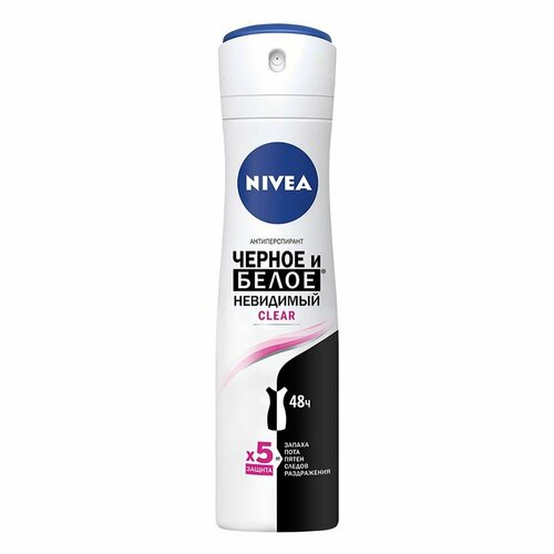 Део-спрей жен. NIVEA черное И белое Невидимый Clear (антиперспирант) 150 мл