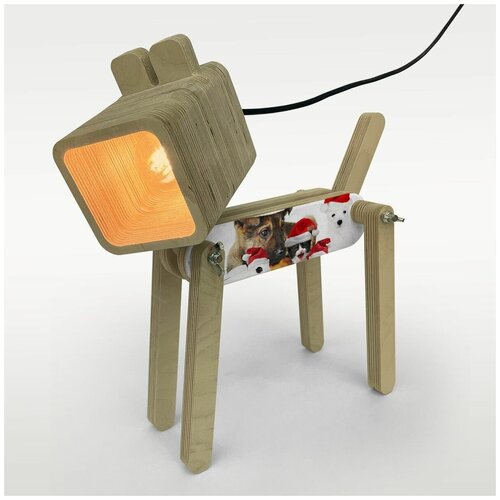 Настольная лампа светильник Собака праздник Новый год, рождество, кот, собака, кролик, щенок - 642