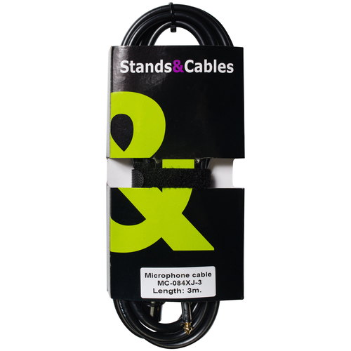 STANDS & CABLES MC-084XJ-3 Микрофонный кабель 3 м. Разъемы: XLR мама Jack 6,3 мм. моно . Цвет: чер