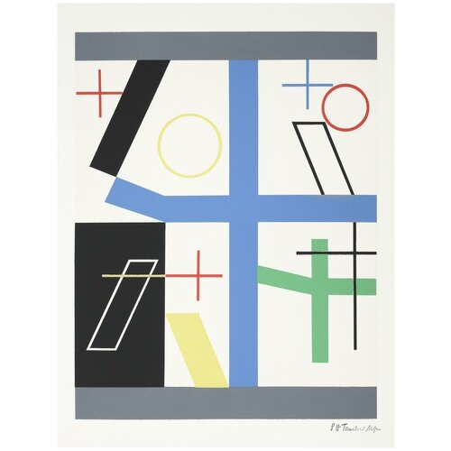 Постер / Плакат / Картина Четыре пространства со сломанным крестом - Софи Тойбер-Арп 50х70 см в раме