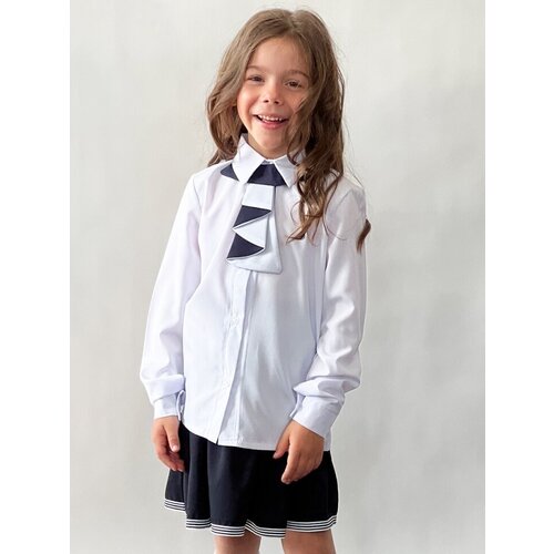 Школьная блуза Бушон, размер 140, белый
