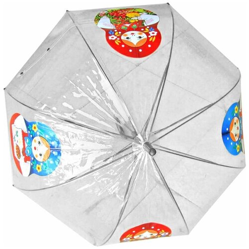 Зонт-трость Свято-Троицкая Сергиева Лавра, полуавтомат, прозрачный, бесцветный