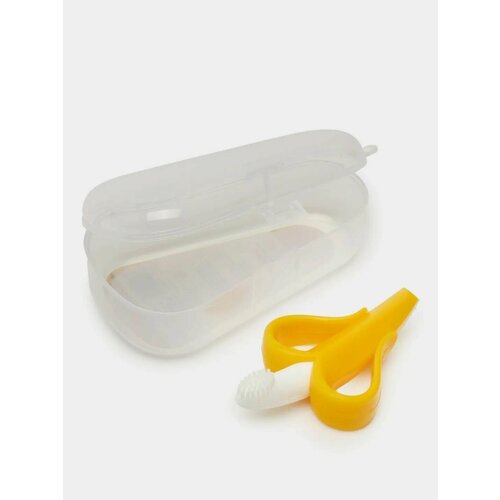 Силиконовый прорезыватель-грызунок в футляре, зубная щетка, чесалка для зубов и десен в форме банана
