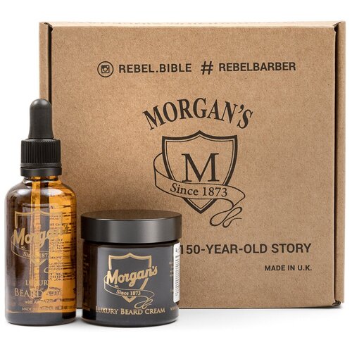 Подарочный набор для мужчин, премиальное масло + премиальный крем для бороды и усов Morgan's