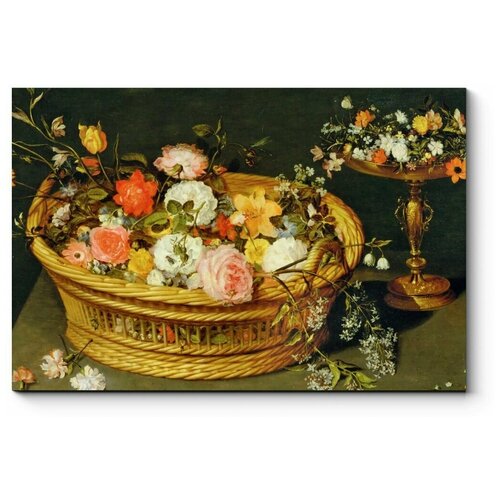 Модульная картина Корзинка с розами30x20