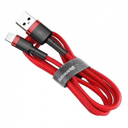 Кабель USB cafule Lightning 2.4A 0.5м CALKLF-A09, красный