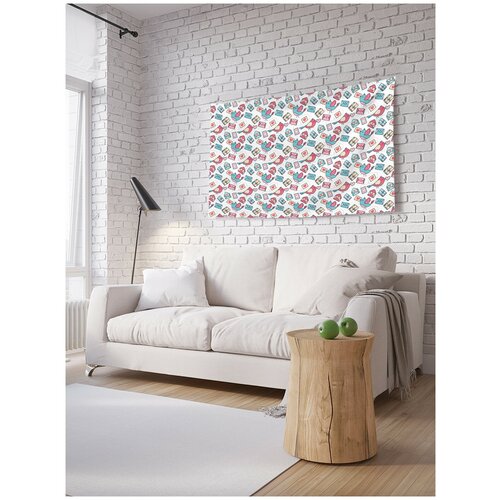 Горизонтальное фотопанно на стену JoyArty "Птички с письмом", из ткани, 150х200 см