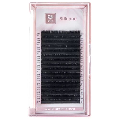 Ресницы Silicone - 16 линий (С+ 0.10 12мм) розовая палетка