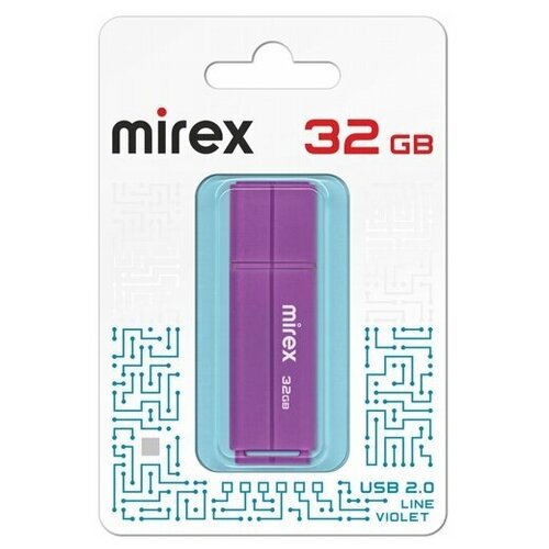 Флешка Mirex Line Violet 32 Гб usb 2.0 Flash Drive - светло-фиолетовый