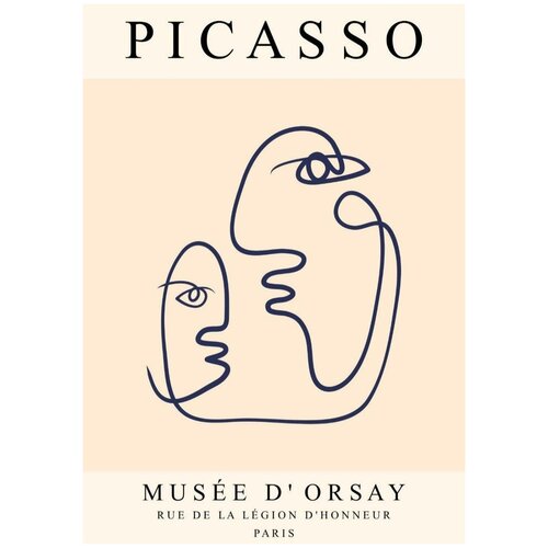 Постер / Плакат / Картина Пабло Пикассо - Абстрактные лица 60х90 см в подарочном тубусе